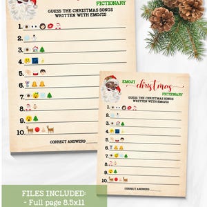 Christmas Emoji Pictionary Game AA Santa Family Office Xmas Party Emoji ...