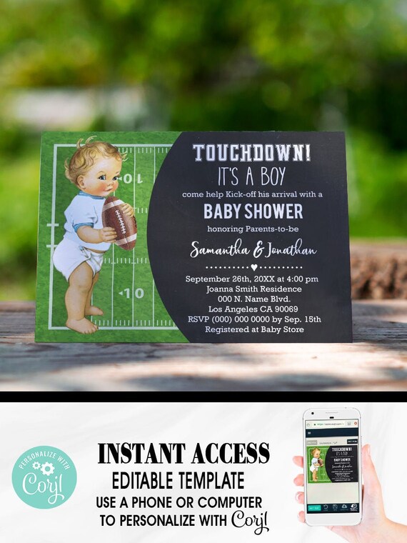 Touchdown is a Boy Baby Shower American Football Mom to Be | Etsy