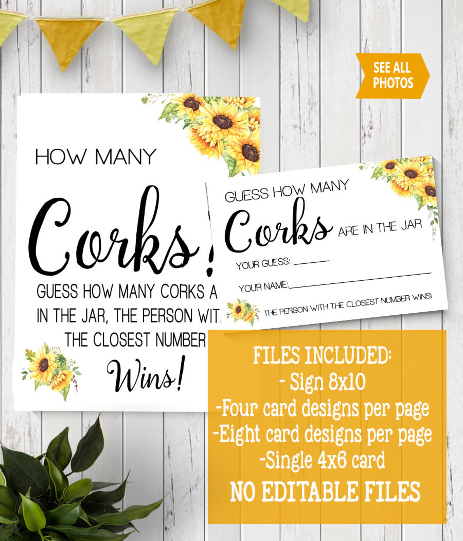 Guess How Many Corks Game Bridal Shower Couples Shower - Etsy