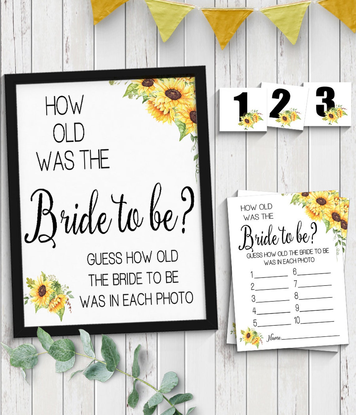 How Old Were Was Bride Game Guess Her Age Bridal Shower - Etsy