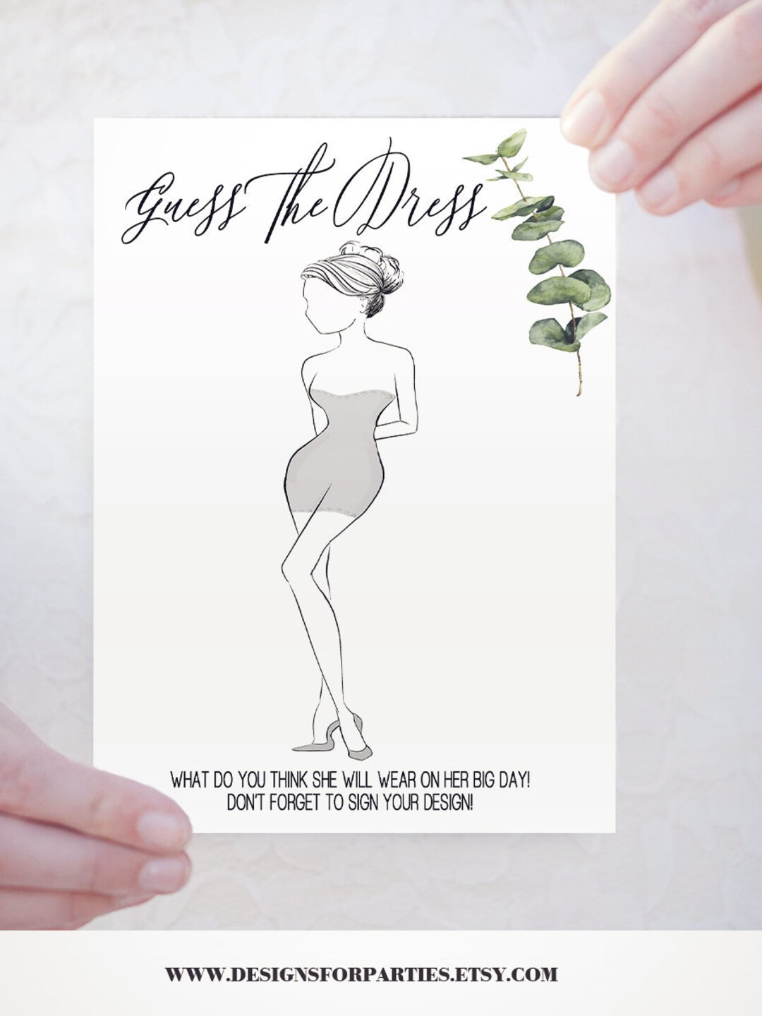 Guess the Dress Game Bridal Shower Activity Game Draw Her Dress ...