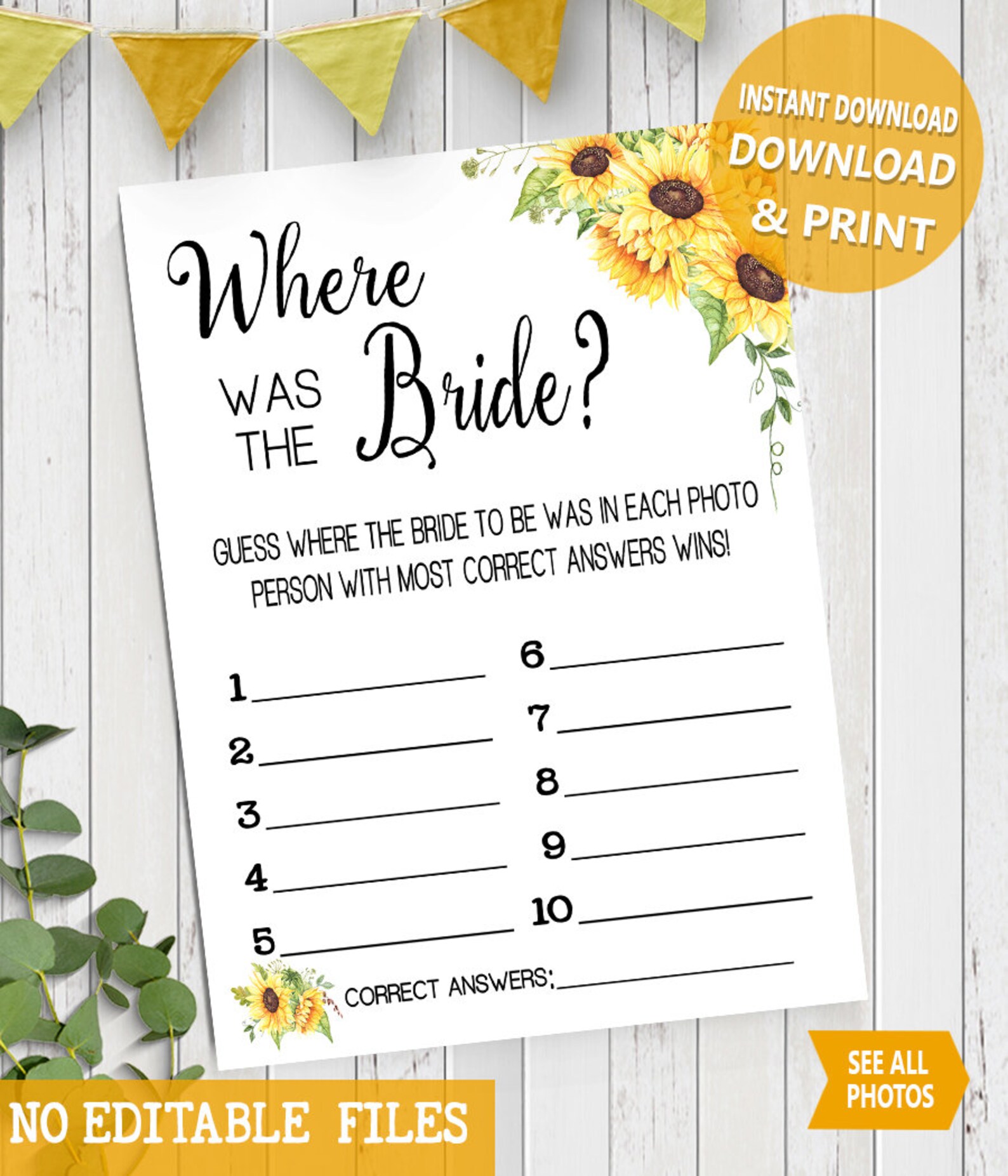 Where Was the Bride Game Guess Where Was She Bridal Shower - Etsy