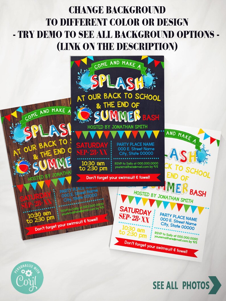 Come Make a Splash Back to School & End of Summer Bash - Etsy