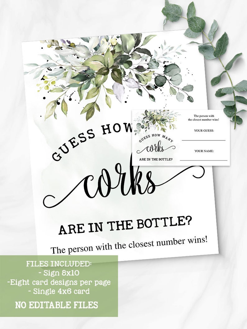 Guess How Many Corks Game Bridal Shower Couples Shower - Etsy