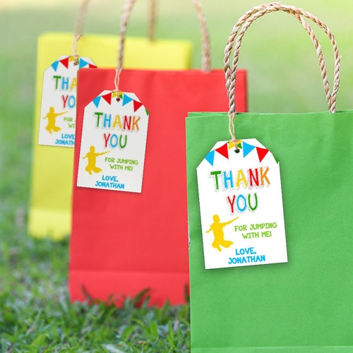 EDITABLE Jump Favor Tags Jump Trampoline Gift Tag Bounce House - Etsy