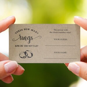 Guess How Many Rings Game Bridal Shower Game Rustic Country Chic White ...