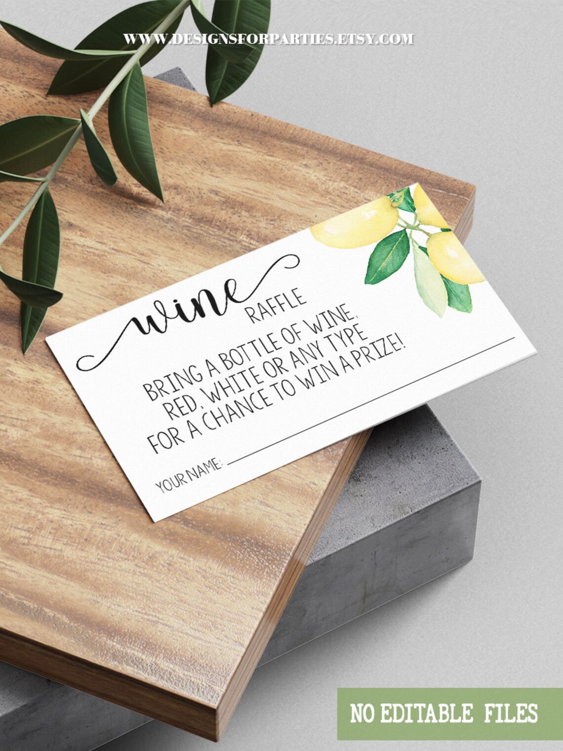 Wine Raffle Tickets & Sign Bridal Shower Stock the Bar Lemon - Etsy