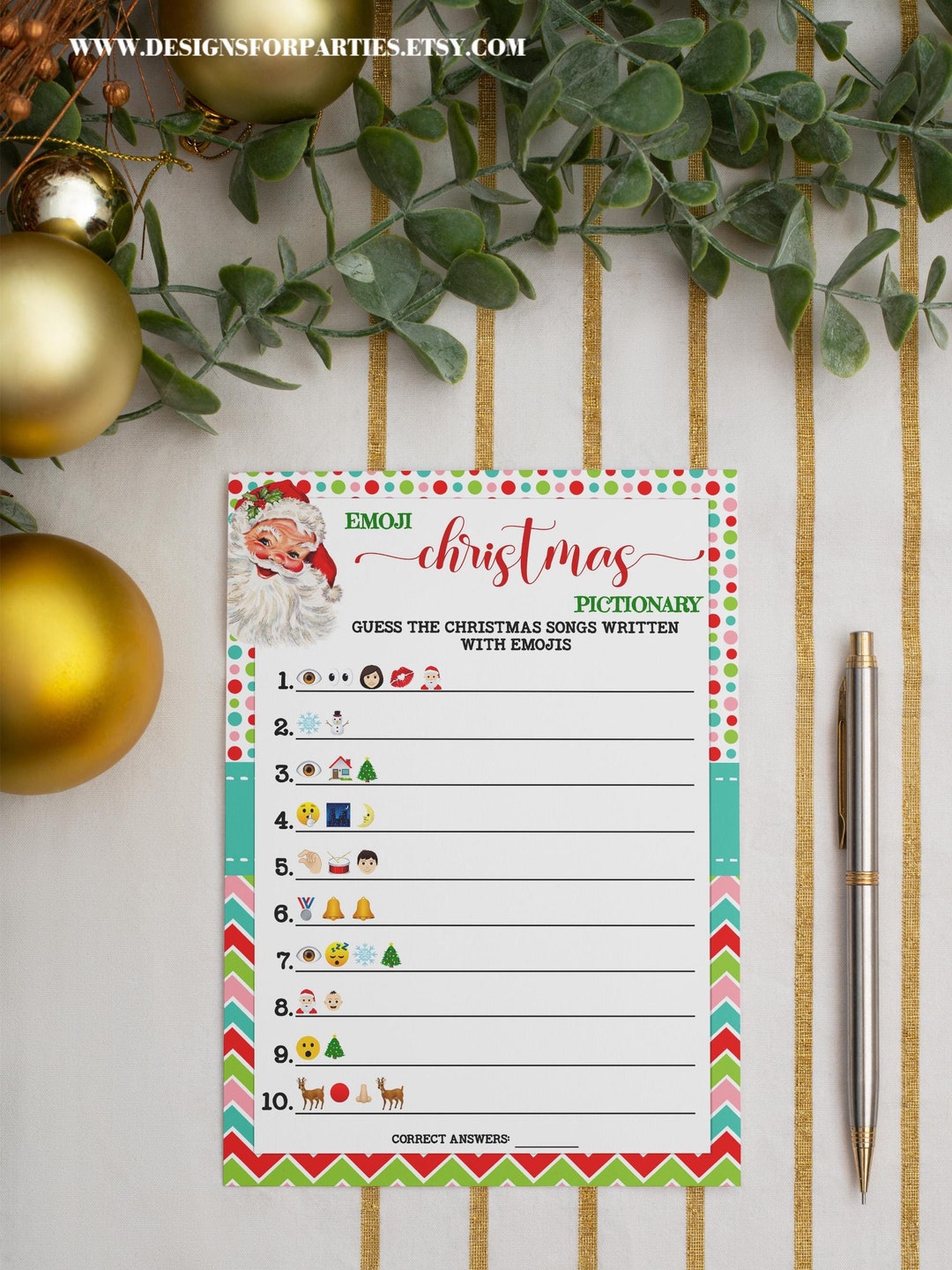 Christmas Emoji Pictionary Game Santa Family Office Xmas Party Emoji ...