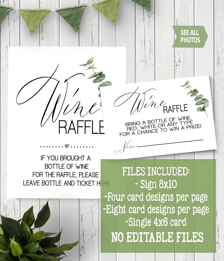 Wine Raffle Tickets & Sign Bridal Shower Stock the Bar - Etsy