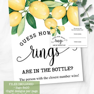 Guess How Many Rings Game Bridal Shower Guessing Game How Many Rings ...