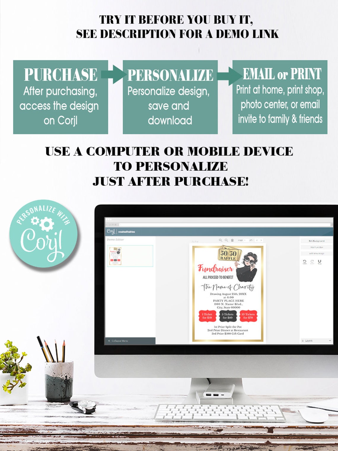 Fundraiser Charity Event, 50 50 Raffle, Split the Pot Raffle, School ...