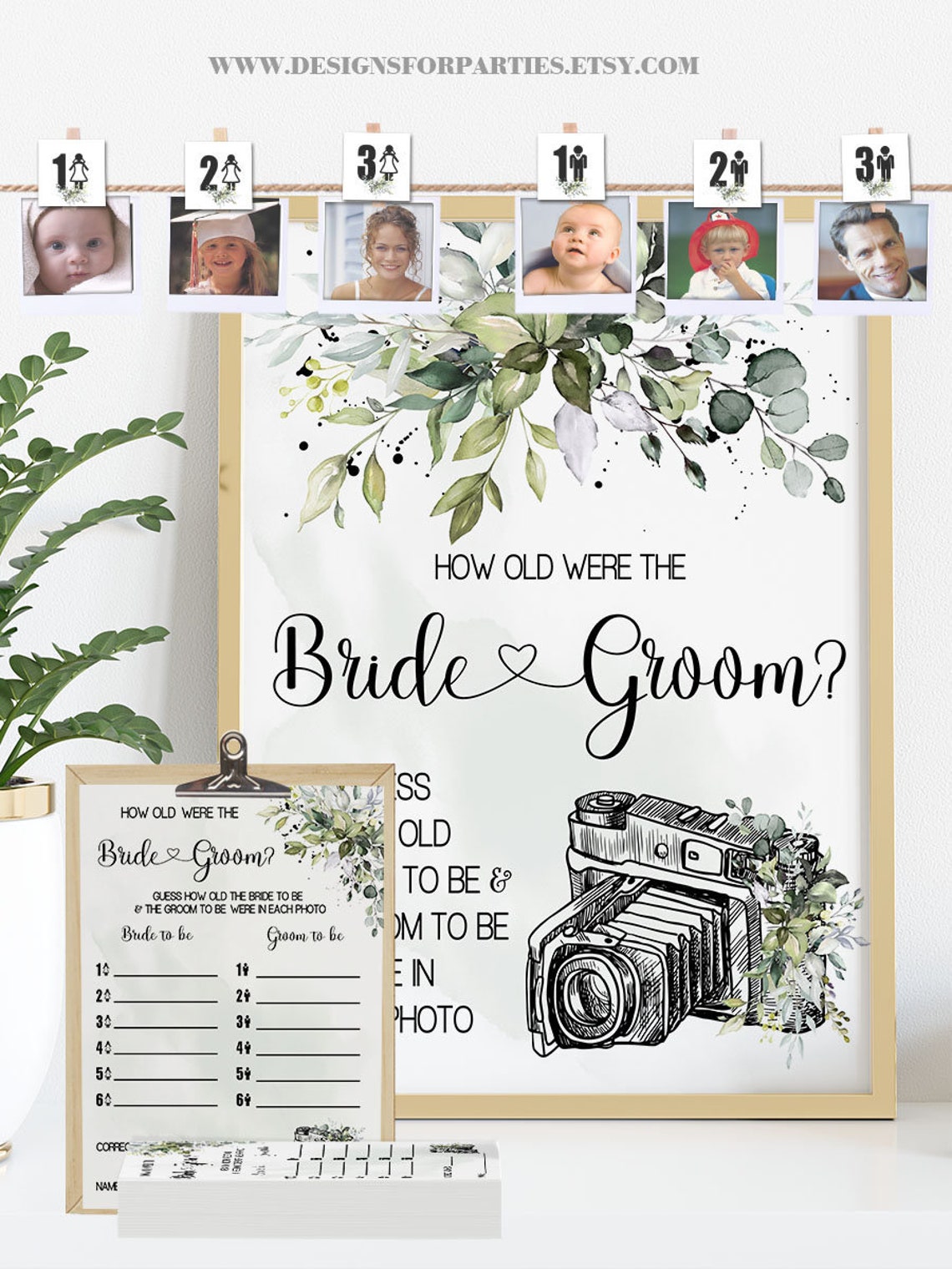 How Old Were They Game Guess Their Age Bridal Shower Activity - Etsy