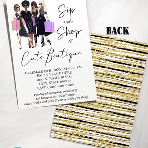 Sip and Shop Invitation Lets Shop & Have Drinks New Boutique Opening ...