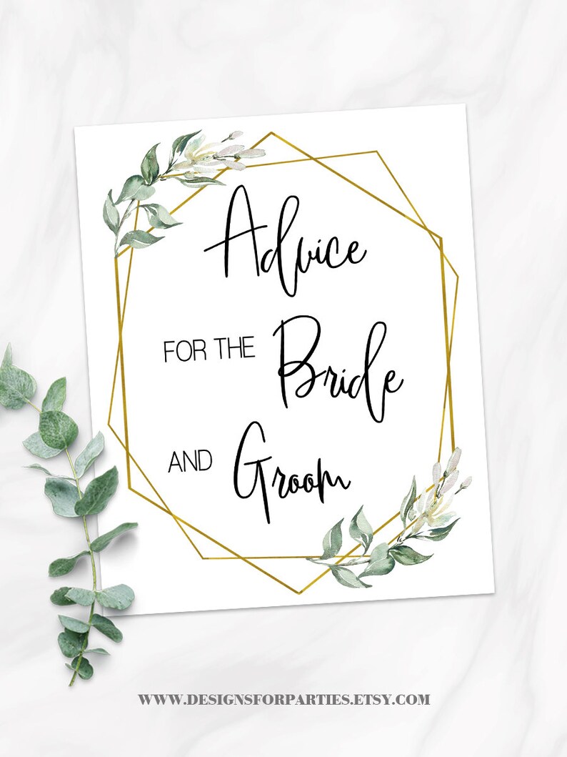 Advice for the Soon to Bride & Groom Bridal Shower Editable - Etsy