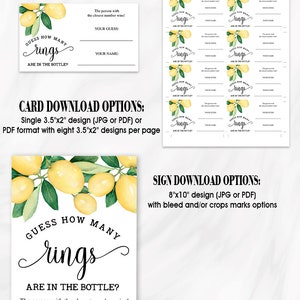 Guess How Many Rings Game Bridal Shower Editable Guessing Game How Many ...
