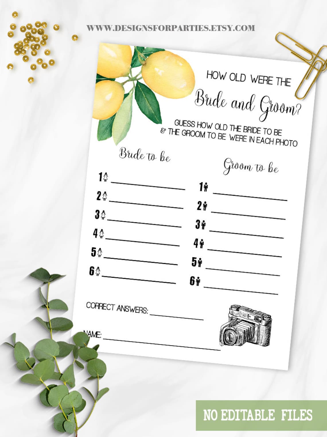 How Old Were the Bride & Groom Game Guess Their Age Bridal | Etsy