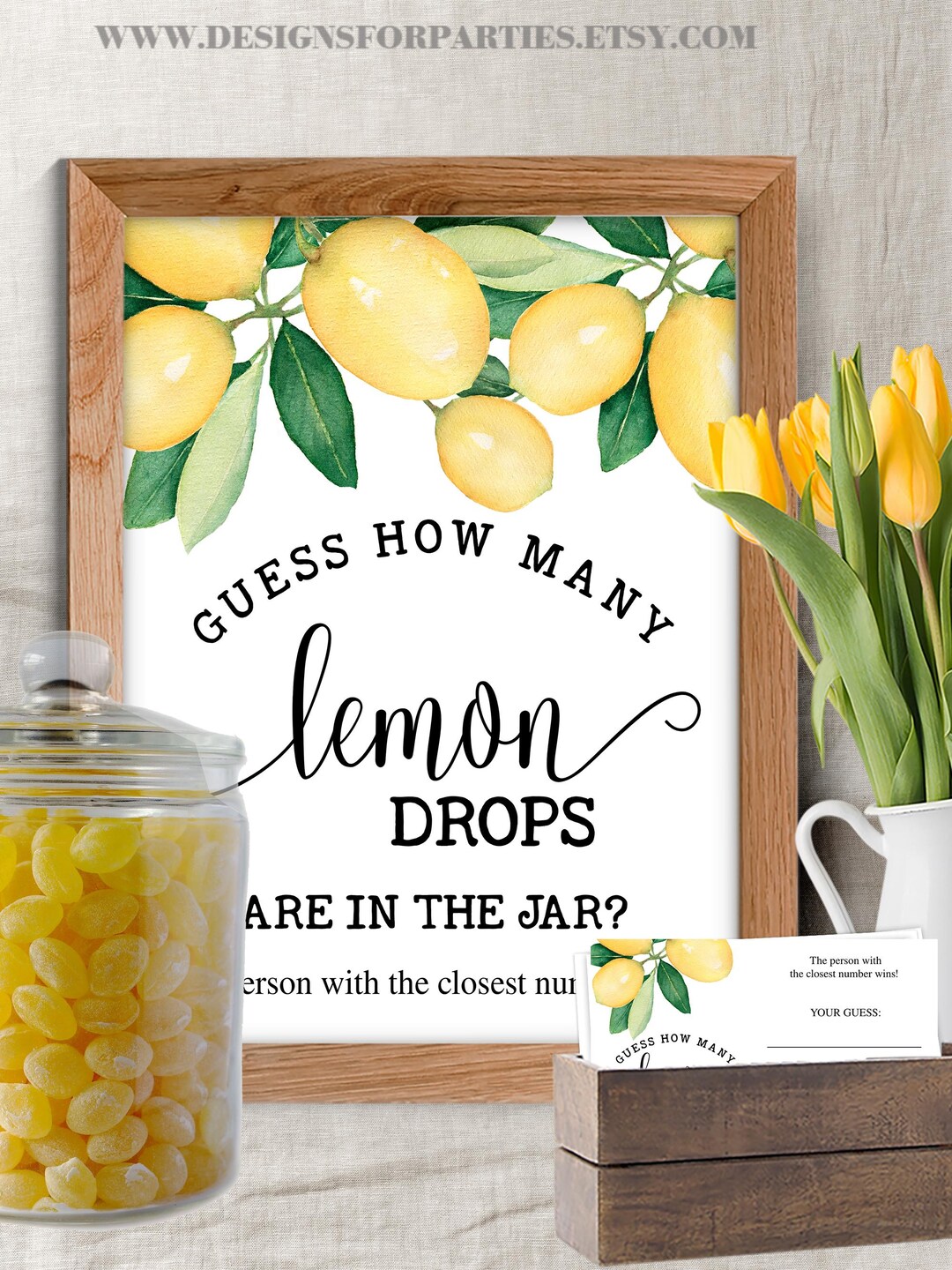 Citrus Lemons Bridal Shower Game: How Many Lemon Drops (ready to Print ...