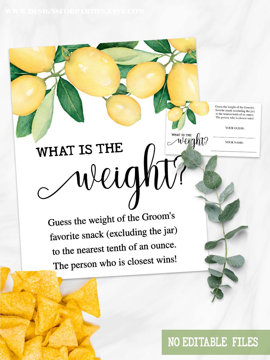 What is the Weight Game Bridal Shower Guess the Weight Couples - Etsy