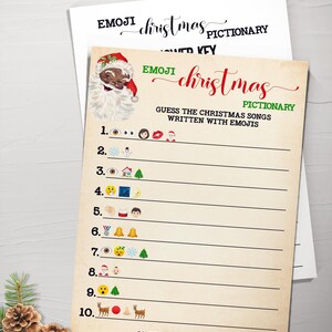 Christmas Emoji Pictionary Game AA Santa Family Office Xmas Party Emoji ...