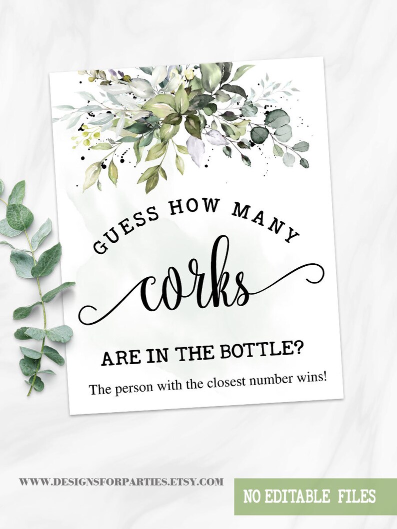 Guess How Many Corks Game Bridal Shower Couples Shower - Etsy