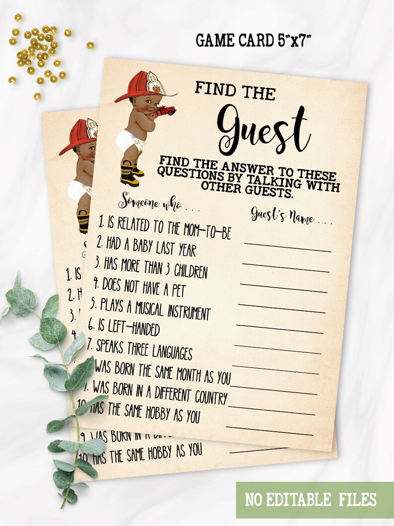 Fireman Find the Guest Game Baby Shower Activity Firefighter - Etsy
