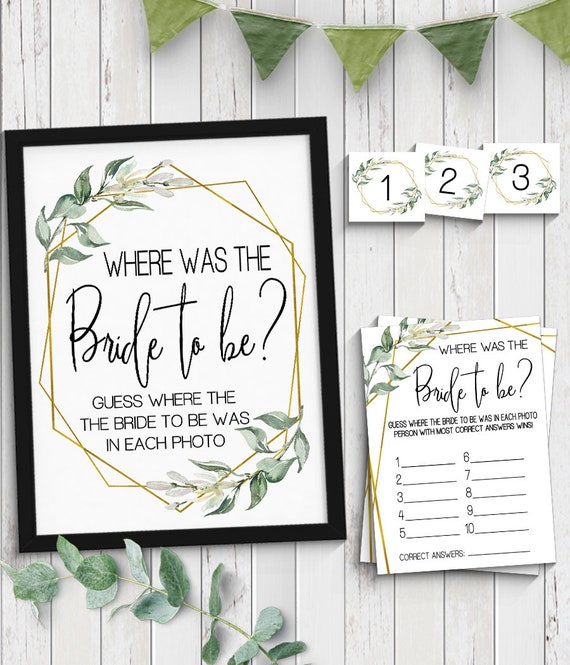 Where Was She Game Guess Where Was the Bride Bridal Shower | Etsy