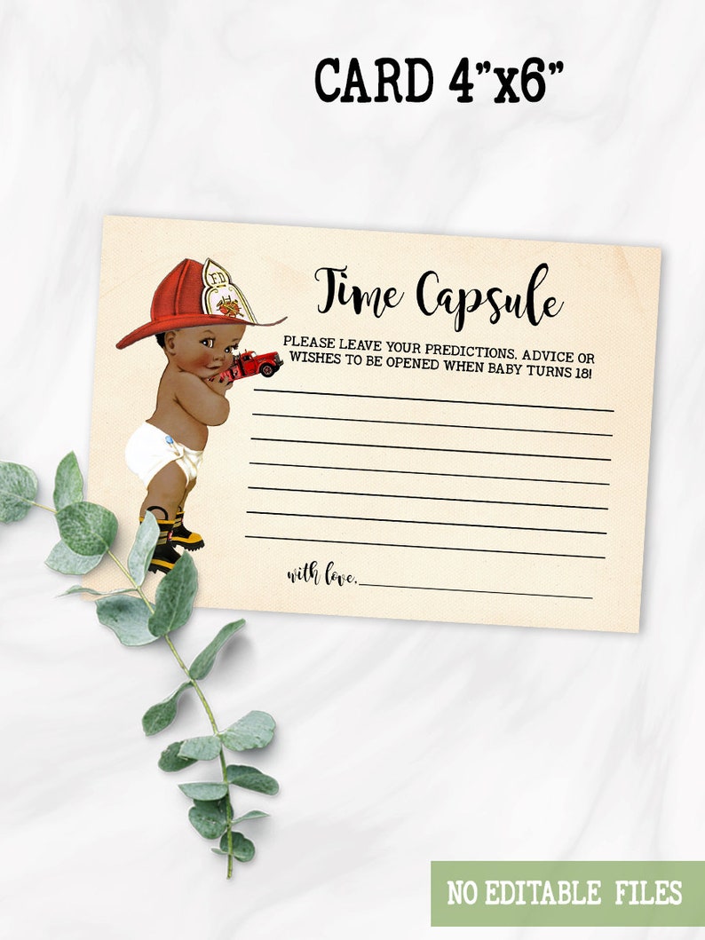 Fireman Time Capsule Baby Shower Game Leave a Note for Baby - Etsy