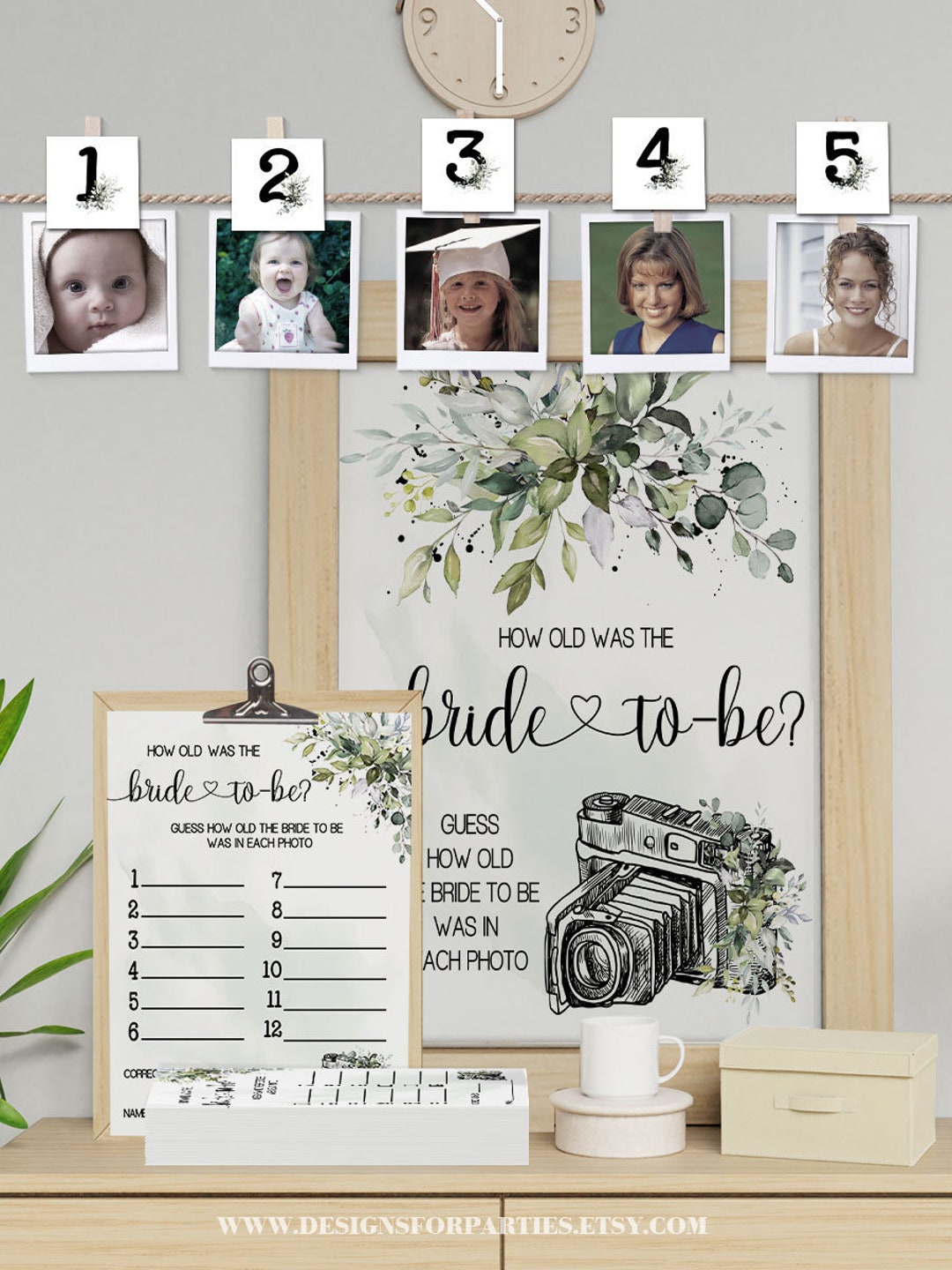How Old Was She Game Guess Her Age Bridal Shower Activity Editable Game ...
