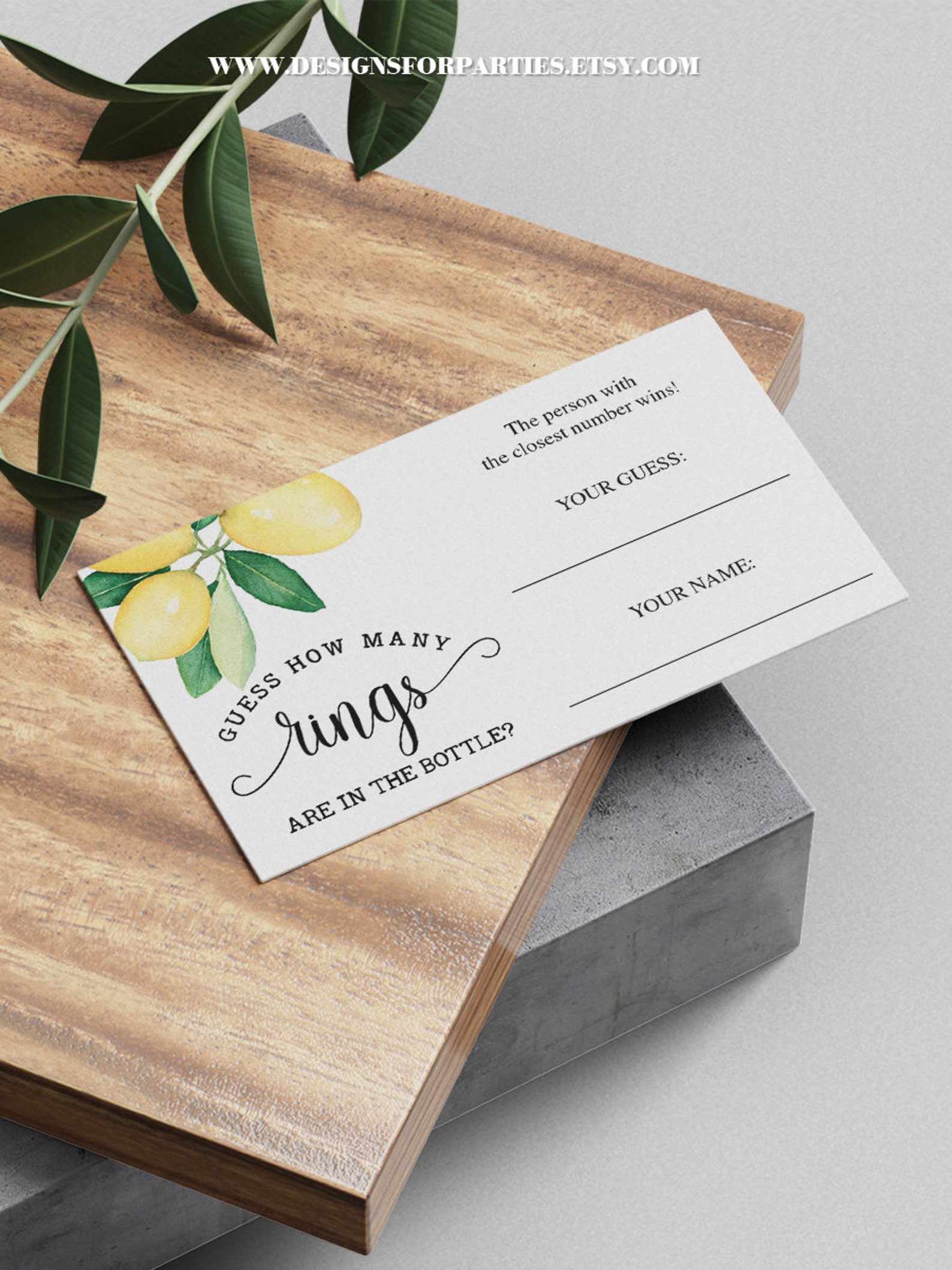 Guess How Many Rings Game Bridal Shower Editable Guessing Game - Etsy