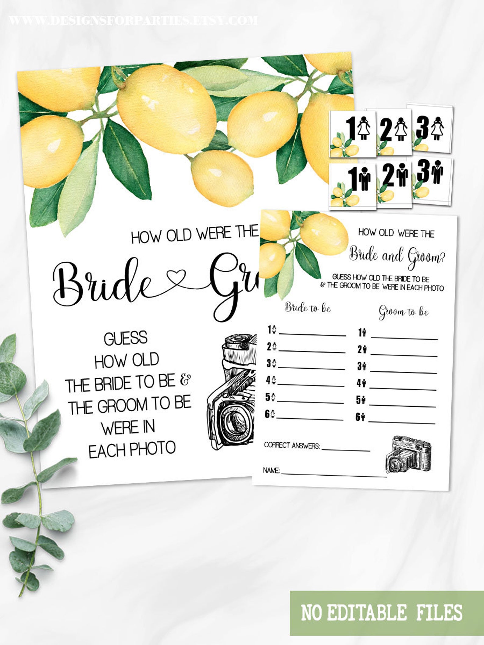 How Old Were the Bride & Groom Game Guess Their Age Bridal | Etsy