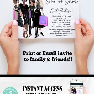 Sip and Shop Invitation Lets Shop and Have Drinks New Boutique Opening ...