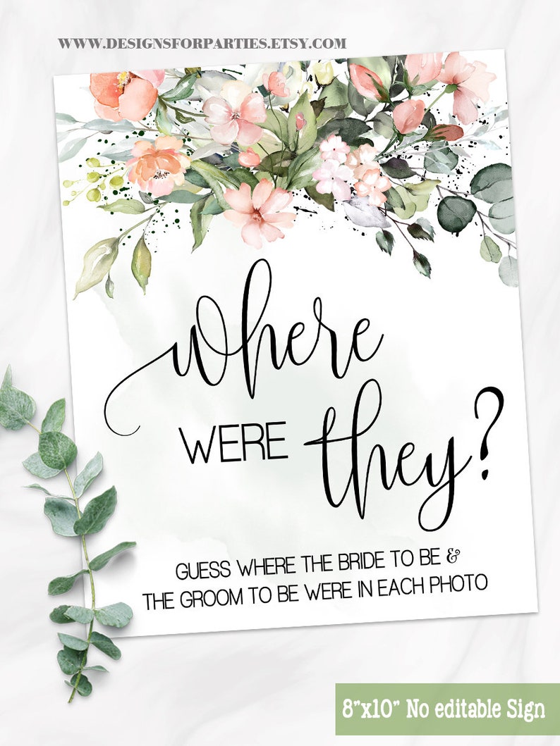 Where Were They Game Where Were Bride & Groom Bridal Couples | Etsy