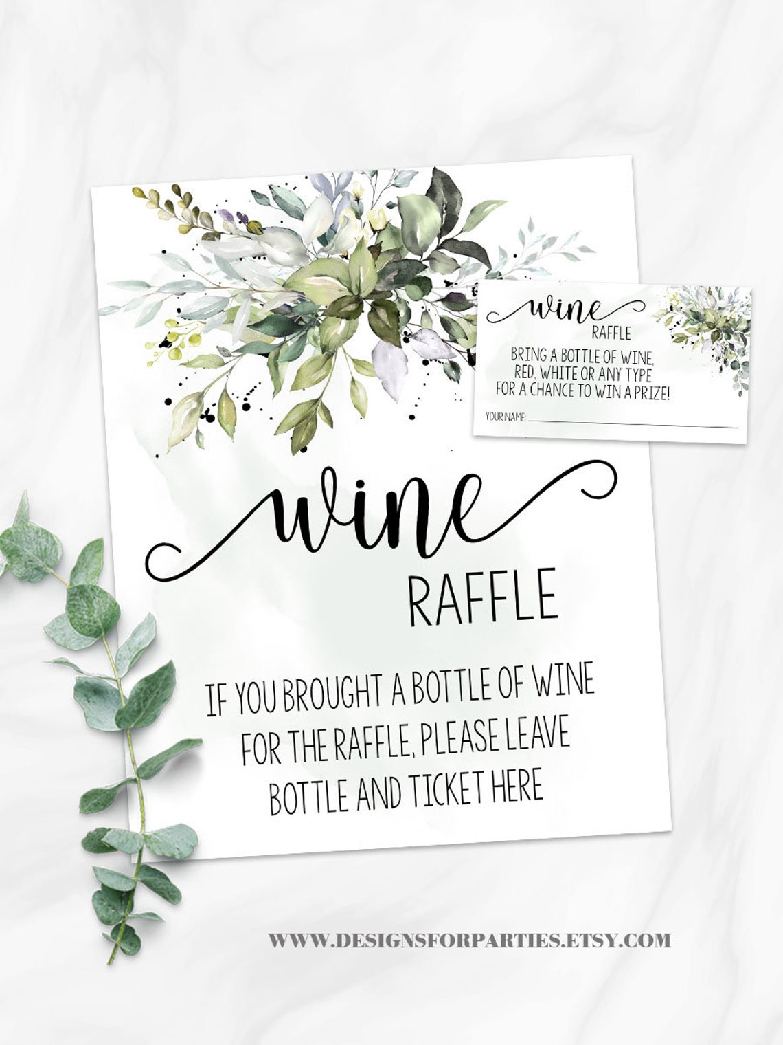 Wine Raffle Tickets and Sign Bridal Shower Stock the Bar | Etsy