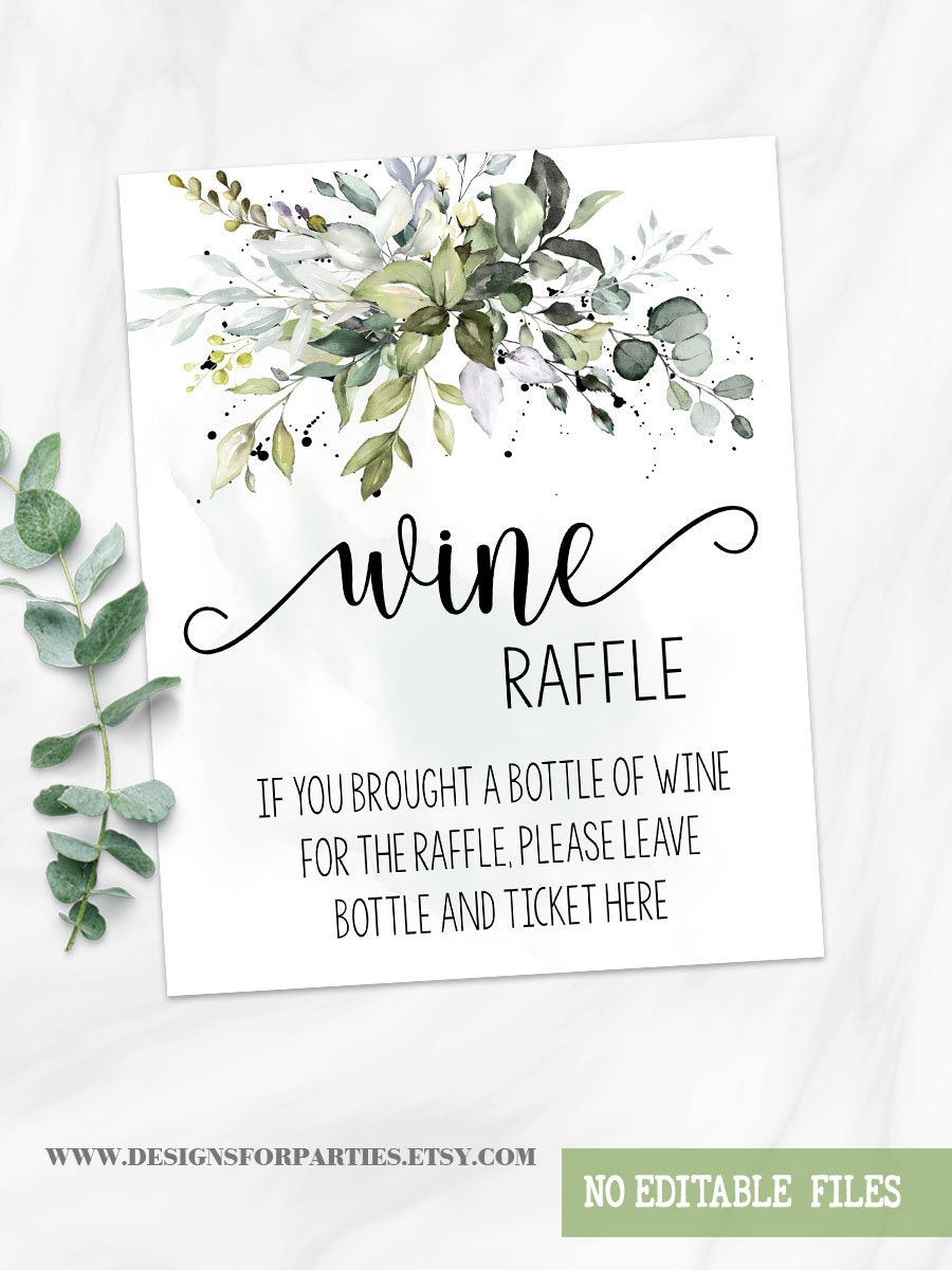 Wine Raffle Tickets and Sign Bridal Shower Stock the Bar - Etsy