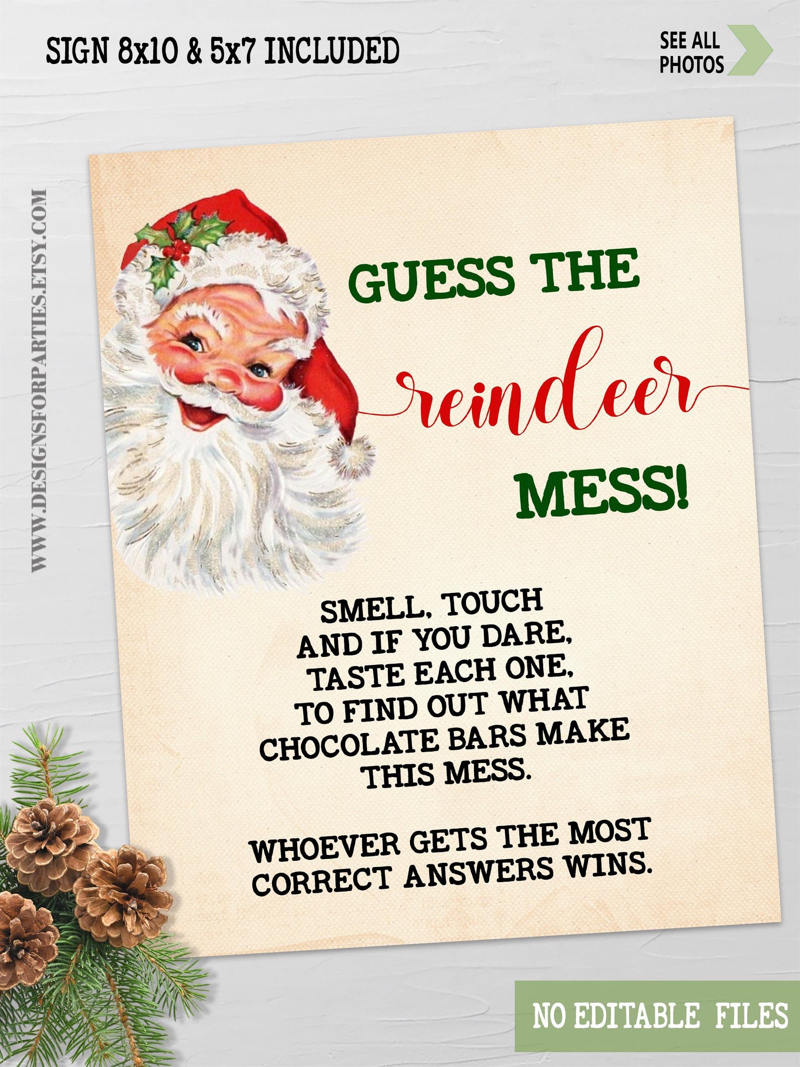 Christmas Guess the Reindeer Mess Game What is That Chocolate Game ...