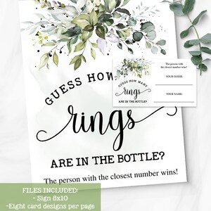 Guess How Many Rings Game Bridal Shower Guessing Game How Many Rings ...