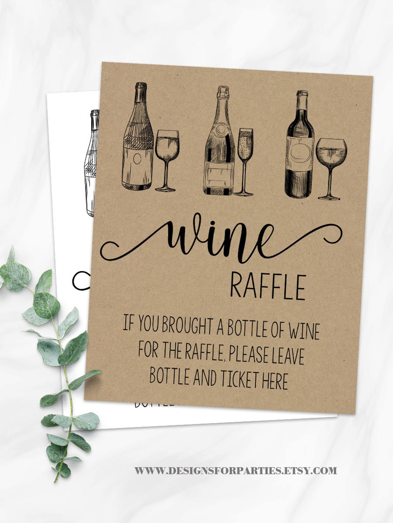 Wine Raffle Tickets and Sign Bridal Shower Stock the Bar - Etsy