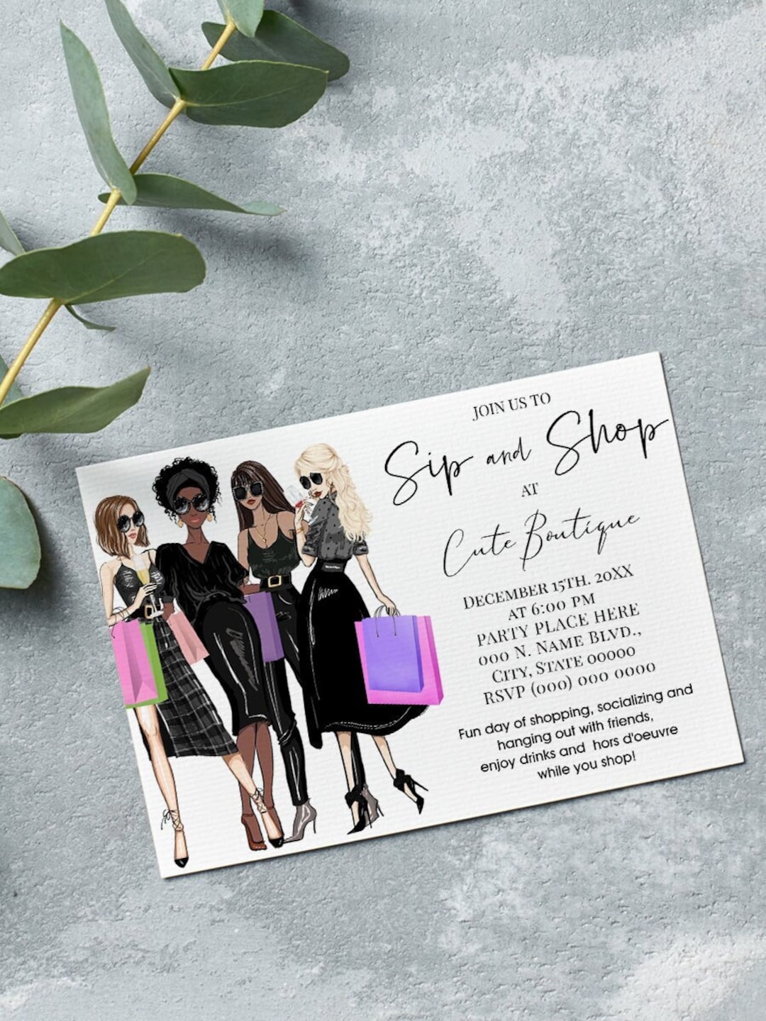 Sip and Shop Invitation Lets Shop and Have Drinks New Boutique Opening ...