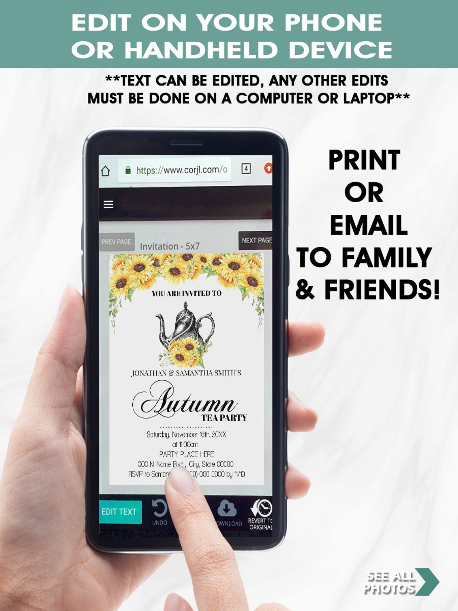 Autumn Tea Party Invitation Mommy & Daughter Holiday Tea Party | Etsy