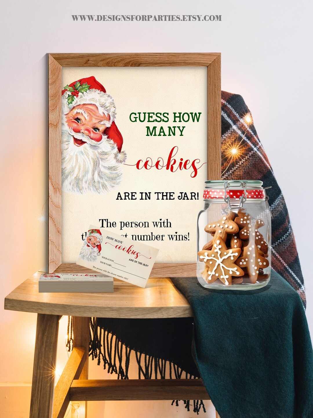 Christmas Guess How Many Cookies Game Santa Xmas Family Holiday Office ...