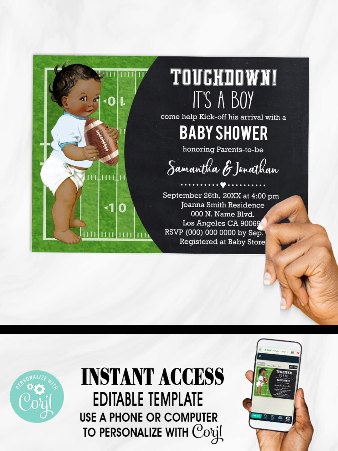 Touchdown is a Boy Baby Shower American Football Mom to Be Shower ...