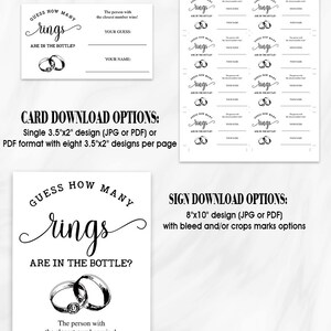 Guess How Many Rings Game Bridal Shower Editable Game White Back or ...