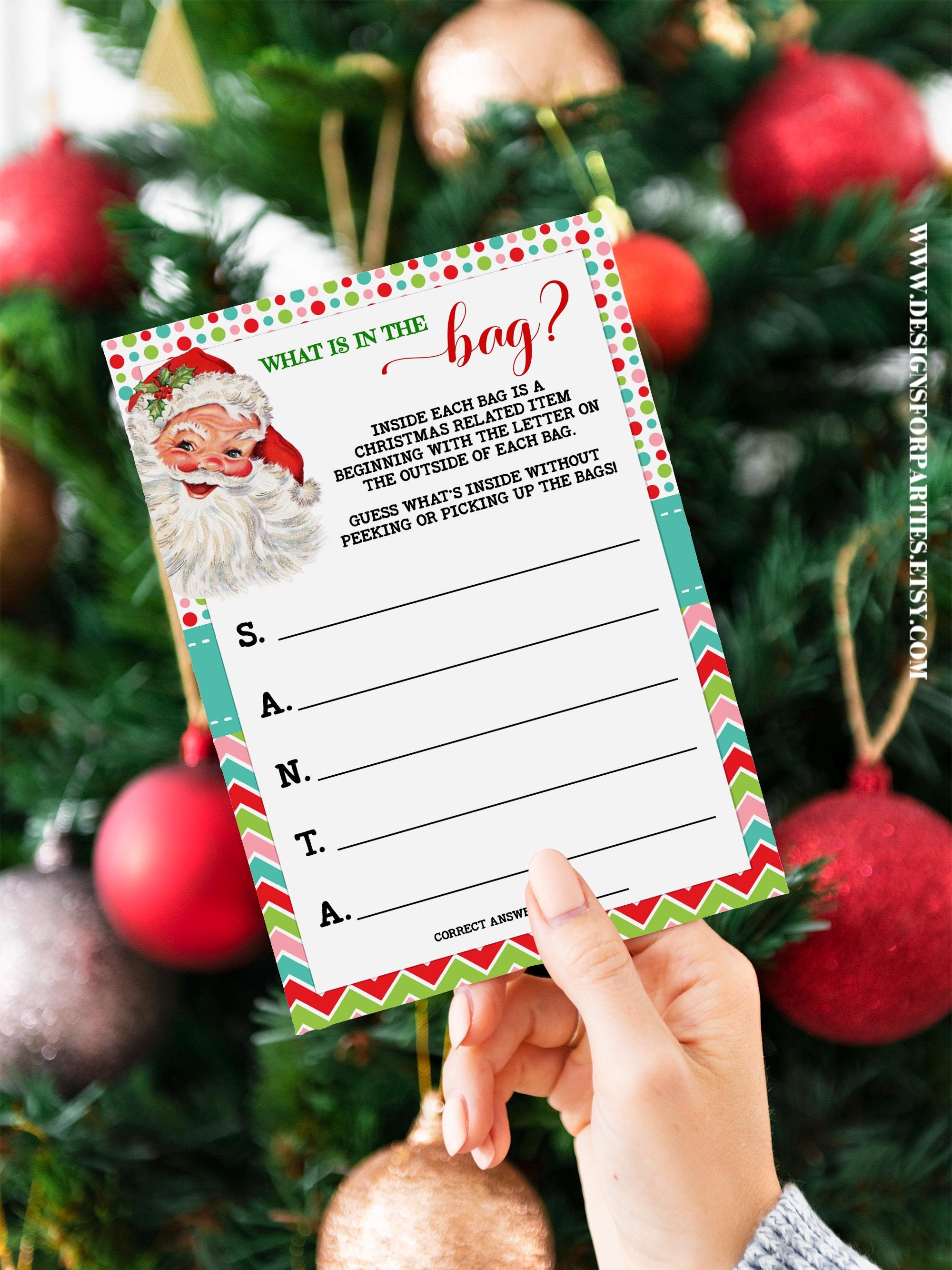 Christmas What is in the Bag Game Guess What is in the Bag Game Santa ...