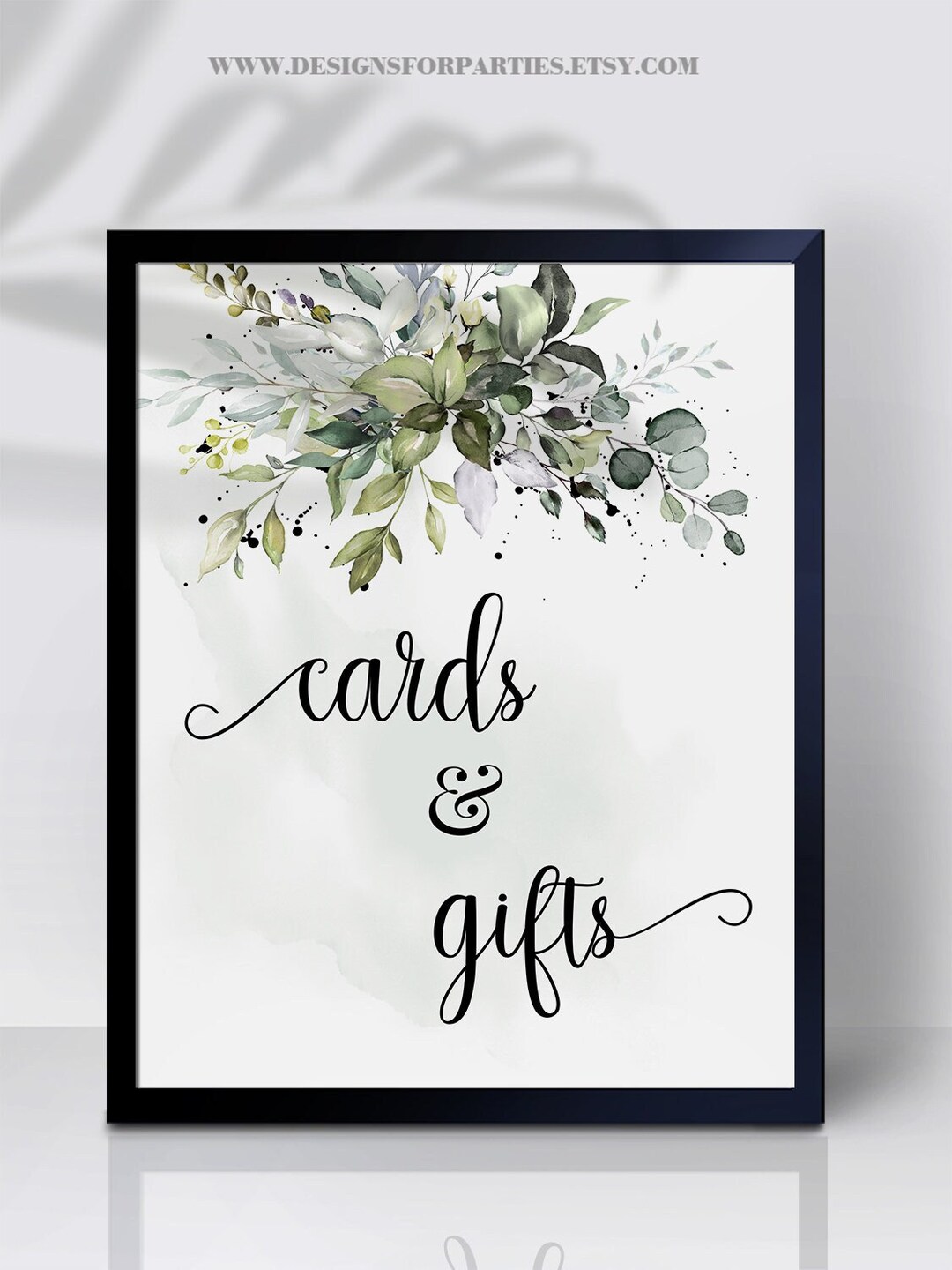 Greenery Cards & Gifts Bridal Shower Sign Wedding Shower Eucalyptus ...