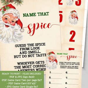 Christmas Guess the Spice Game What is That Spice Game Santa Xmas ...