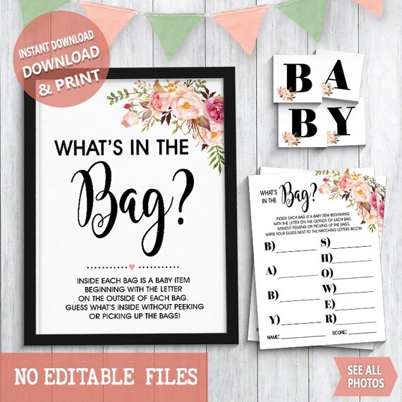 Pink flowers what is in the bag game guess whats in the bag | Etsy