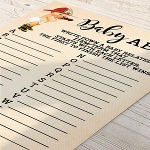 Fireman ABC Baby Shower Game Guess ABC Baby Words Firetruck Shower ...