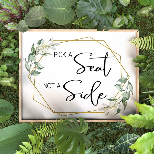Pick a Seat Not Side - Etsy