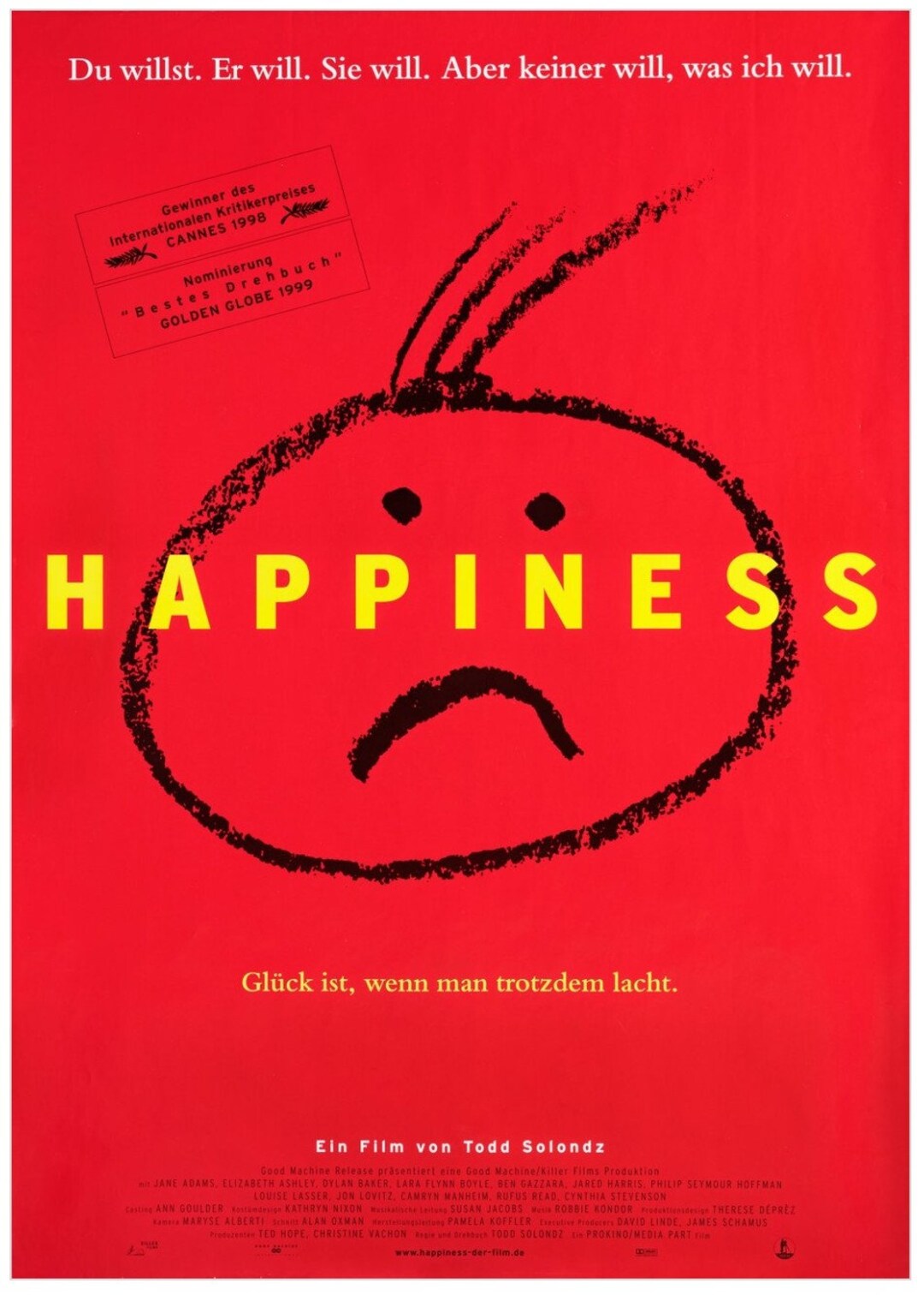 Happiness Red Original 1999 Movie Poster for German Release of an ...