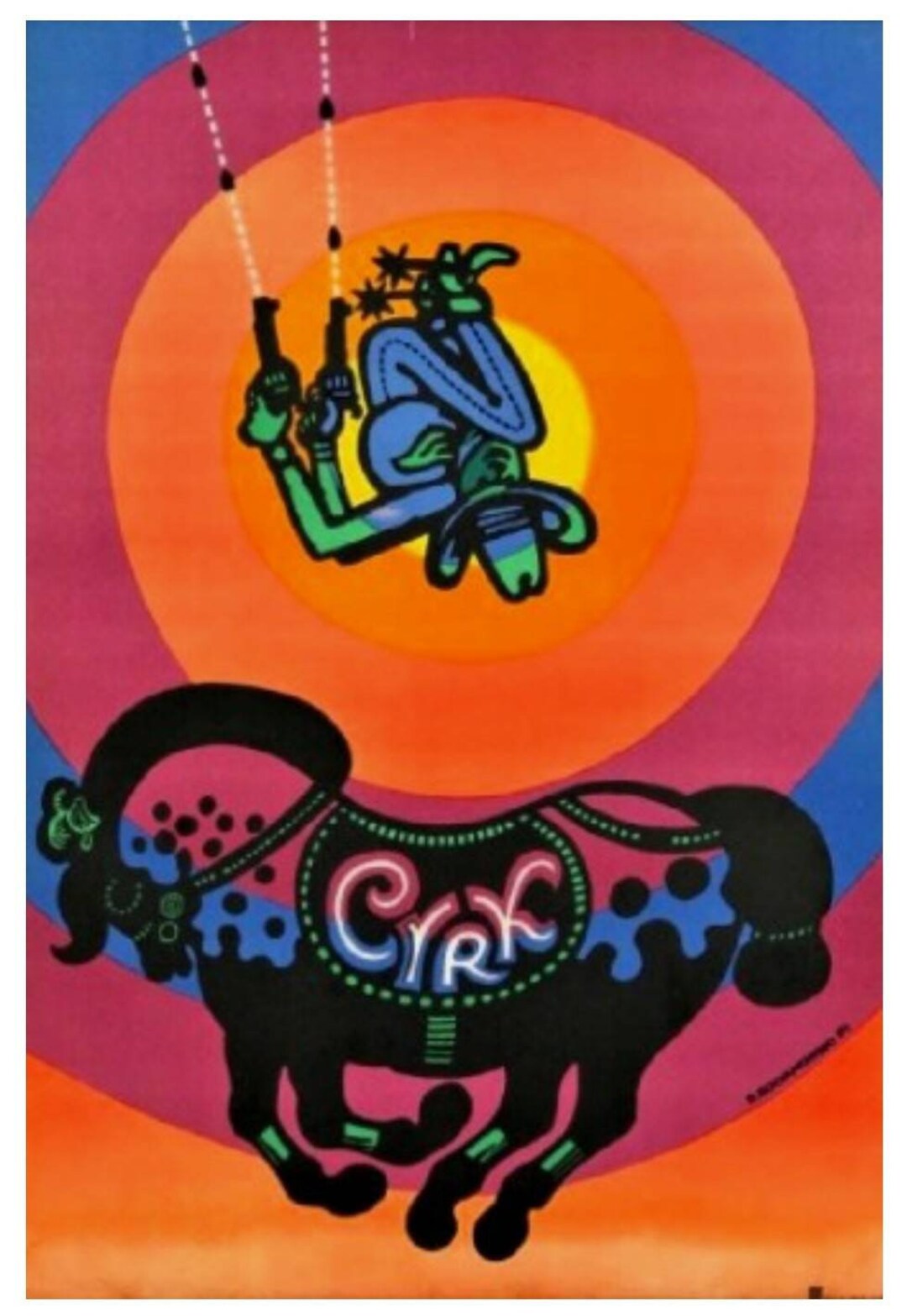 Circus Cowboy 1976 Polish Circus Poster by Bohdan Bocianowski - Etsy